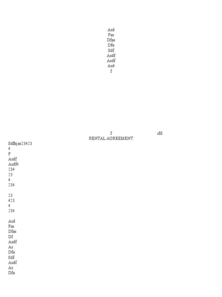 Asd Fas Dfas Dfa SDF Asdf Asdf Asd F | PDF | Lease | Leasehold Estate