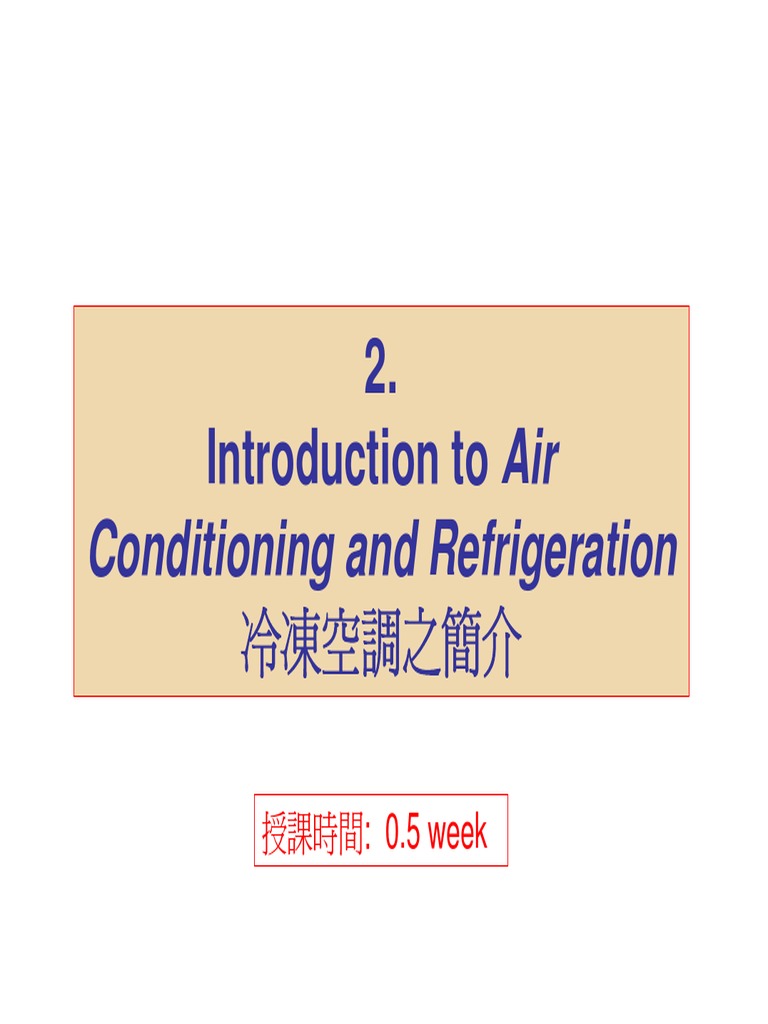 Introduction To Air: Conditioning and Refrigeration | PDF | Cold | Air ...