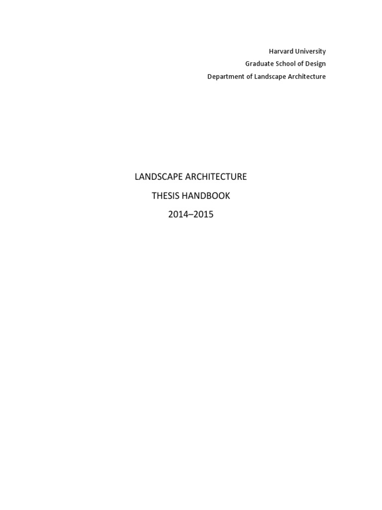 Modul Landscape Architecture Thesis Handbook | PDF | Thesis ...