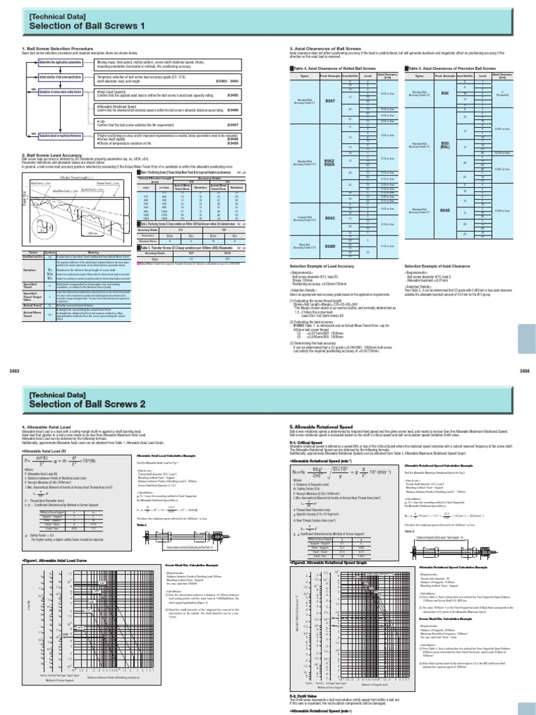 Ball Screw Selection and Load Analysis | PDF | Rotation Around A Fixed ...