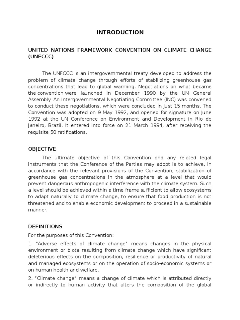 Unfccc and Kyoto Protocol | PDF | Kyoto Protocol | United Nations ...