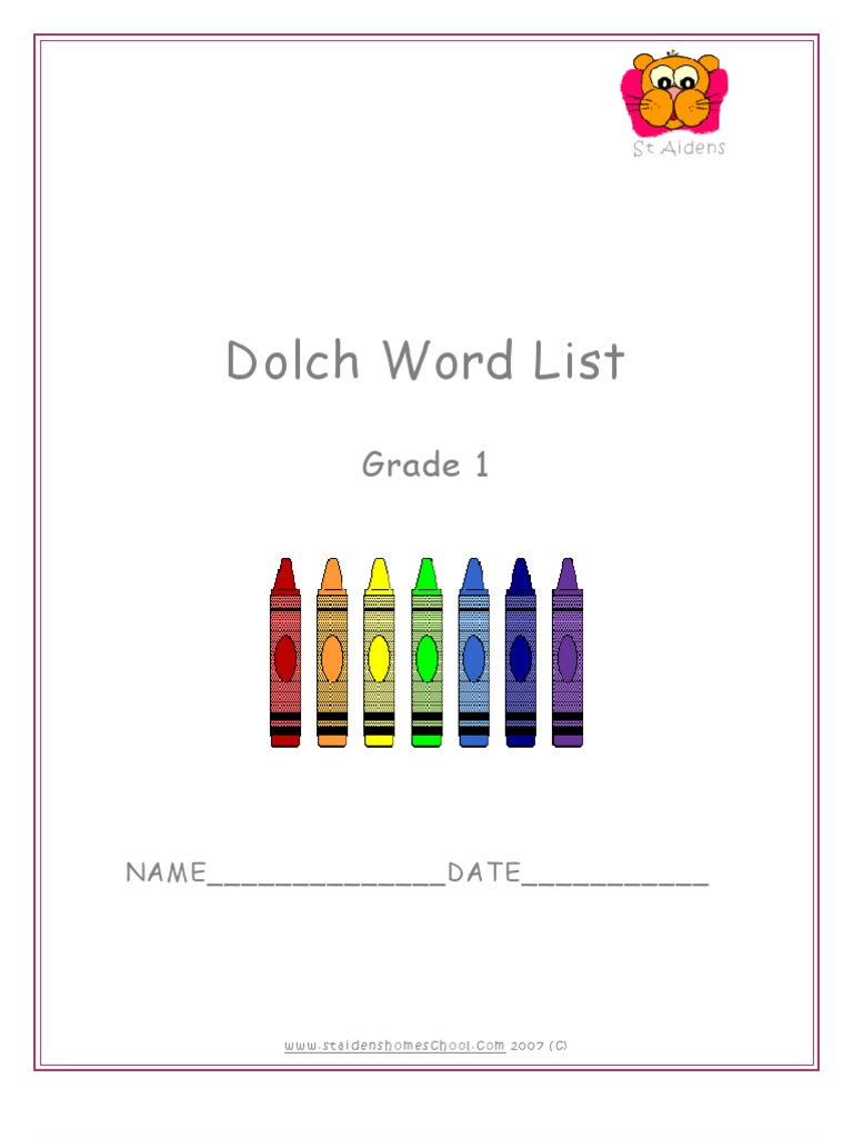 Dolch Word List: Grade 1 | PDF | Learning Methods | Learning