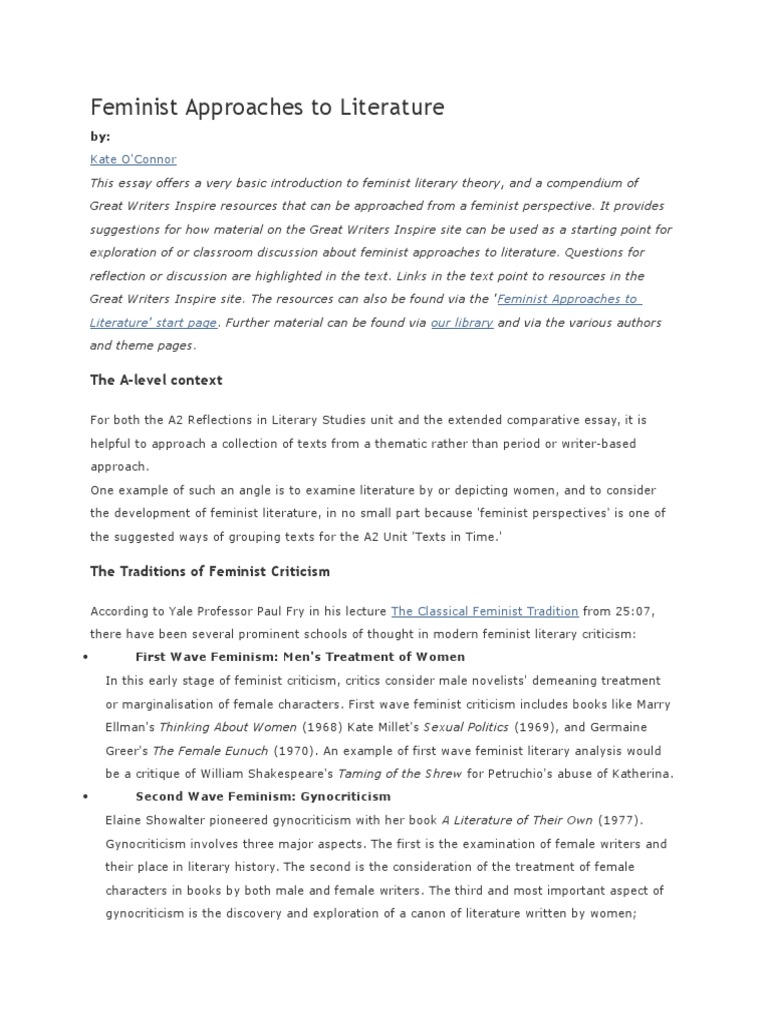 Feminist Literary Criticism Overview | PDF | Feminism | Gender Studies