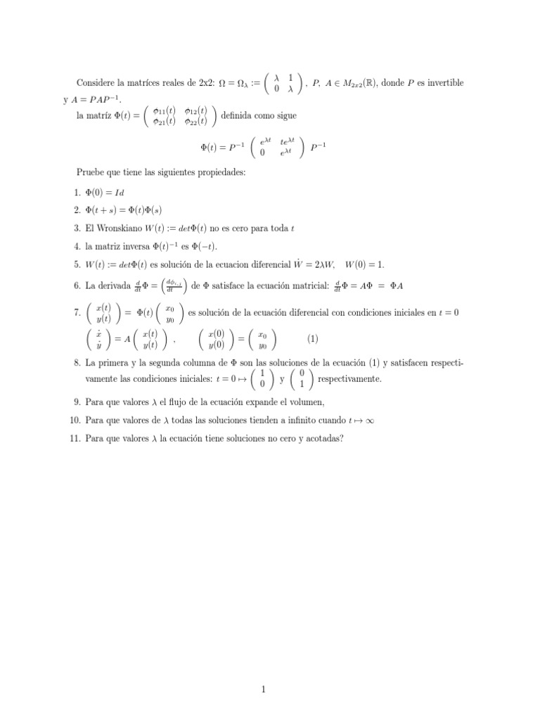 Exponencial de Una Matriz 2x2 II | PDF