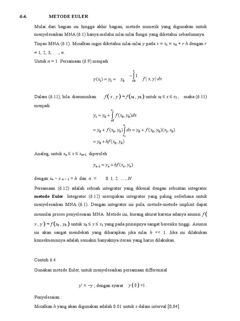 Metode Euler Bab 6 | PDF