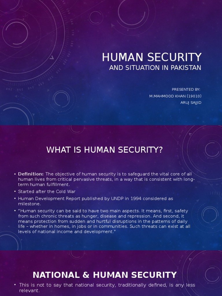 Human Security Presentation Mahmood Khan | PDF | Human Security | Non ...