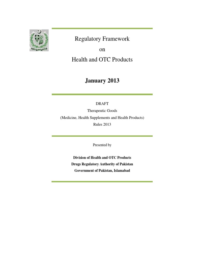 DRAP Frame Work Health and OTC Products Feb 27 2013 | PDF | Pharmaceutical Drug | Homeopathy
