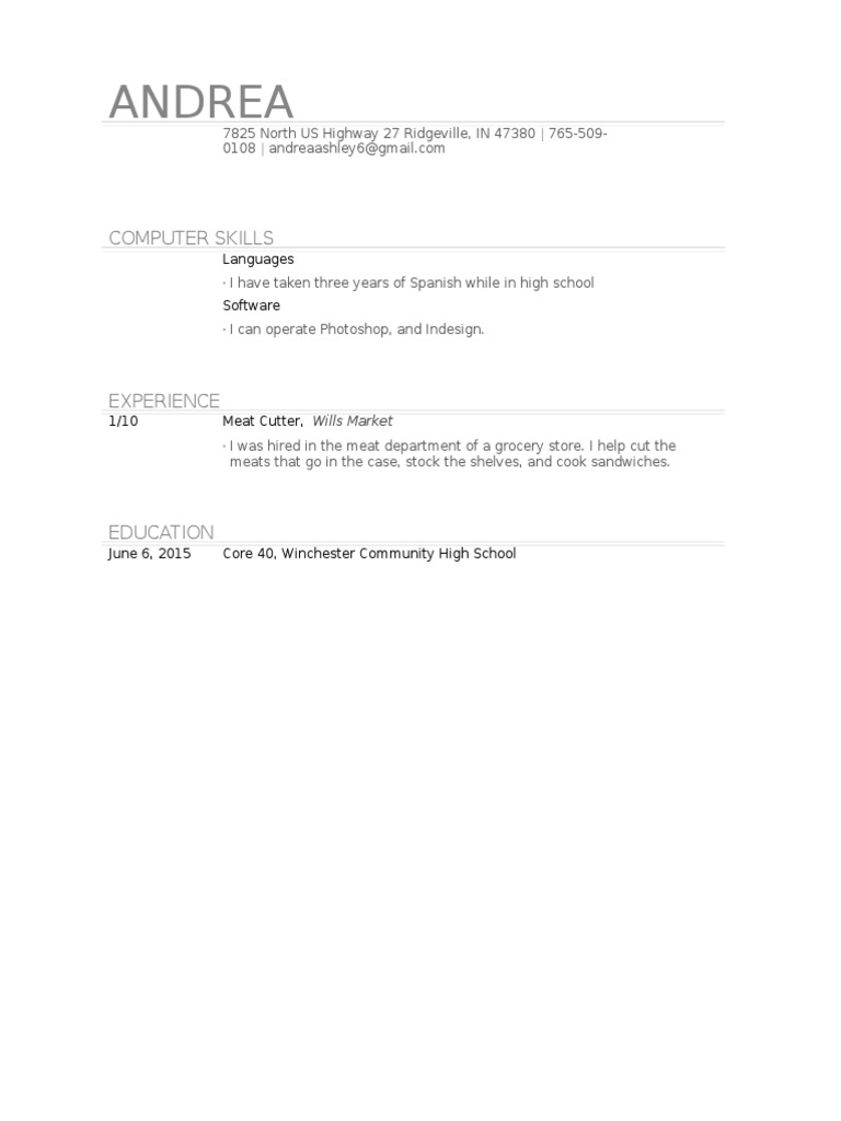Andrea Resume | PDF