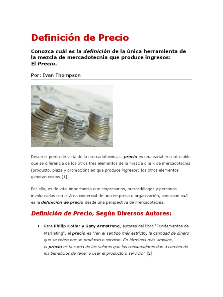 Definición de Precio | PDF | Teorías económicas | Precios