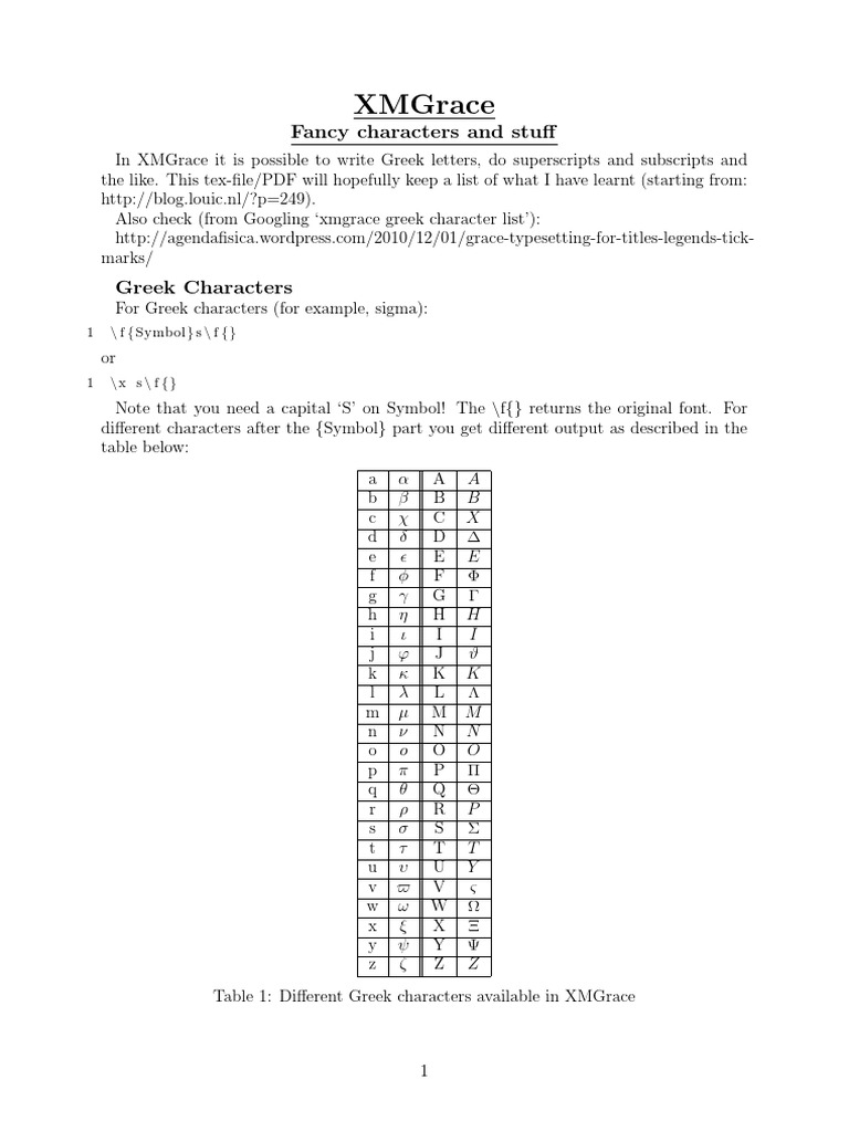 XM Grace Symbols | PDF | Greek Alphabet | Graphic Design