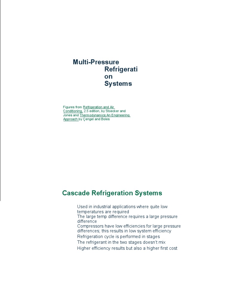 Multi-Pressure Refrigeration Systems | PDF | Refrigeration | Refrigerator
