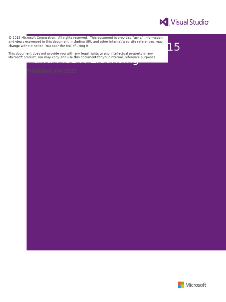 Visual Studio 2015 and MSDN Licensing Whitepaper - July-2015 | PDF ...