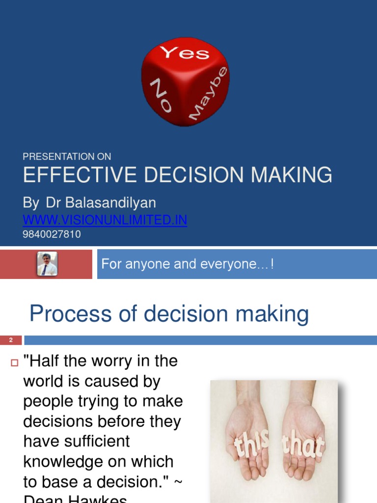 Mastering the Art of Effective Decision Making: Key Insights from Dr ...