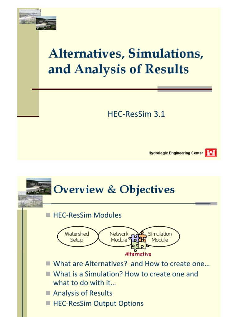 Alternatives, Simulations, and Analysis of Results in HEC-ResSim 3.1: A ...
