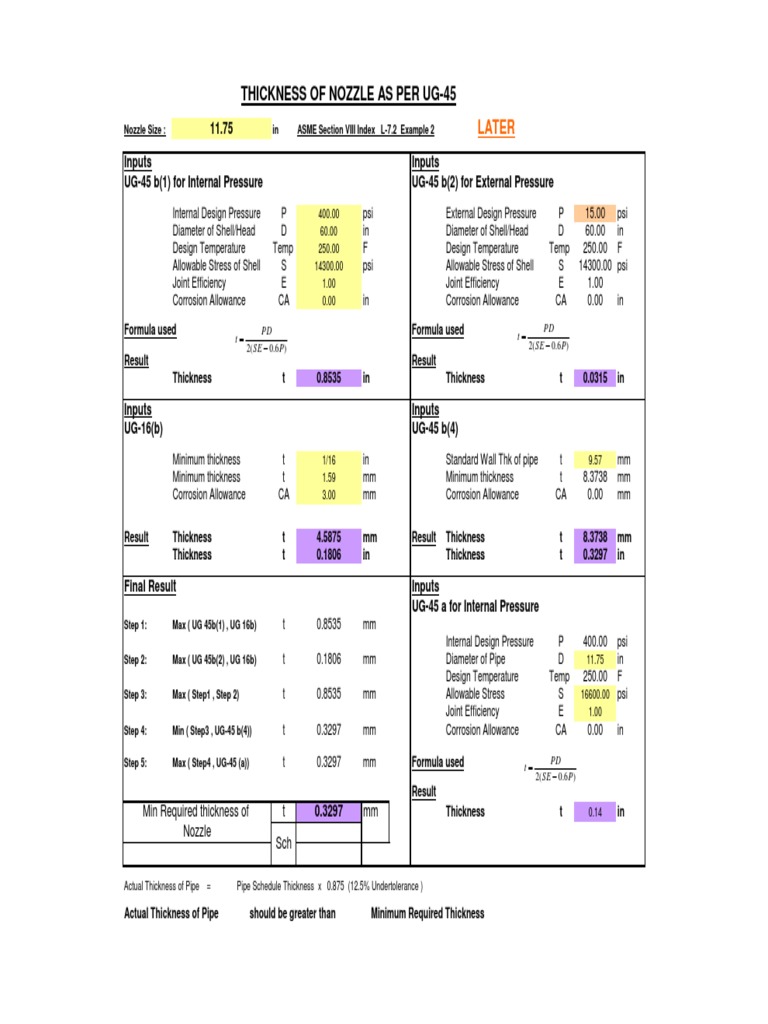 UG 45 Sample Calculation | PDF