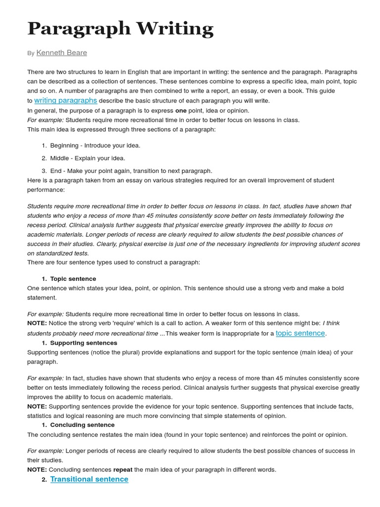 Paragraph Writing | PDF | Paragraph | Essays