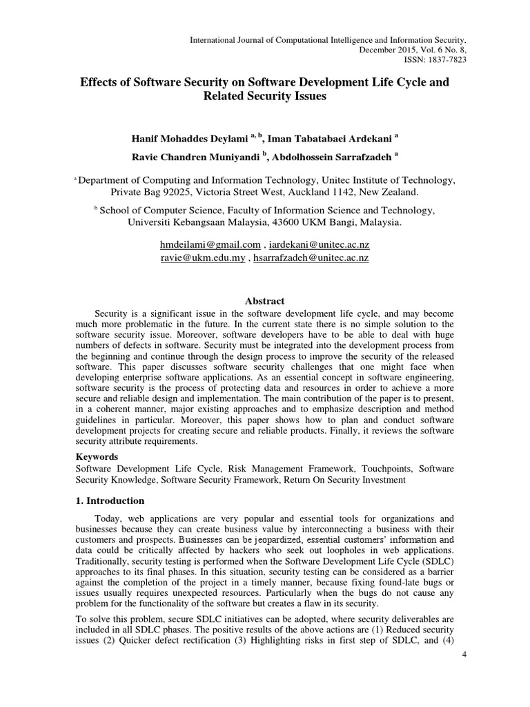 Paper-1 Effects of Software Security On Software Development Lifecycle and Related Security ...