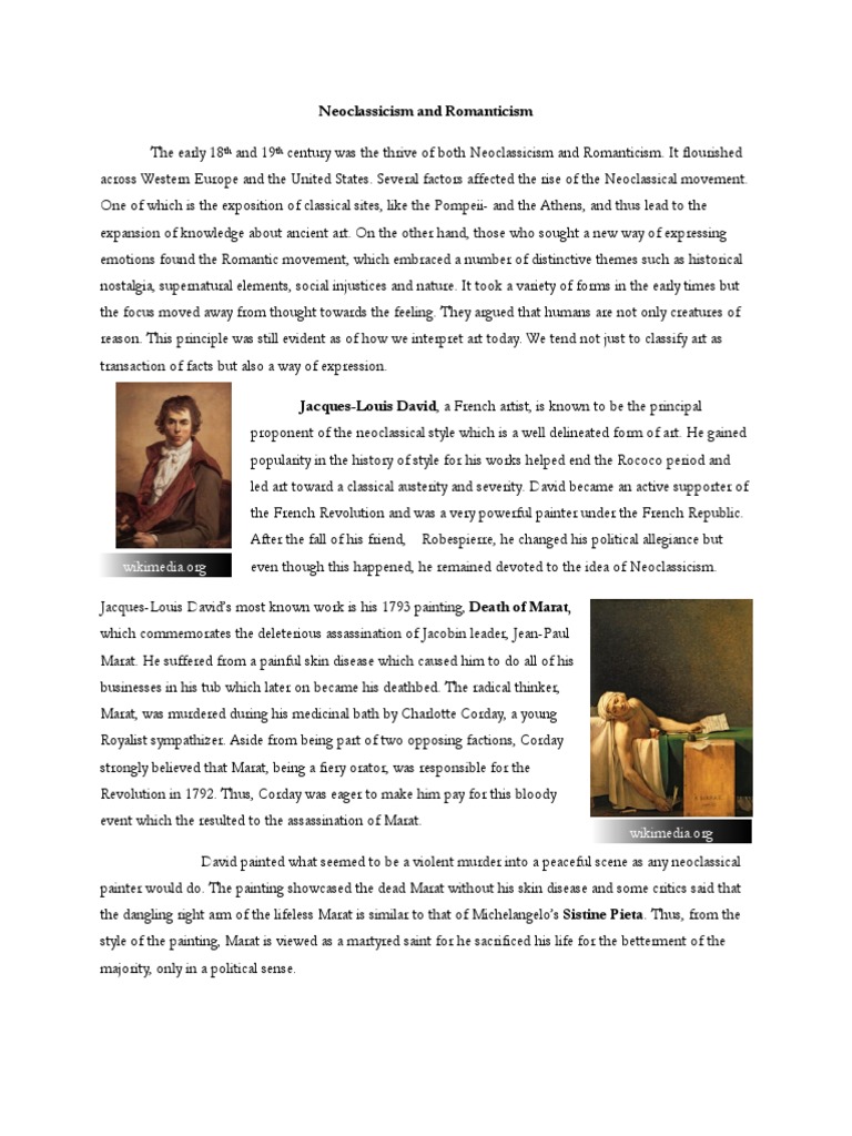 Neoclassicism vs. Romanticism Explained | PDF | Romanticism | Paintings