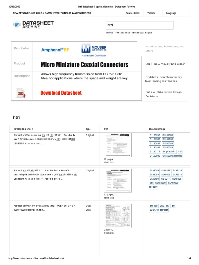 Htri Datasheet & Application Note - Datasheet Archive | PDF | Zip (File ...