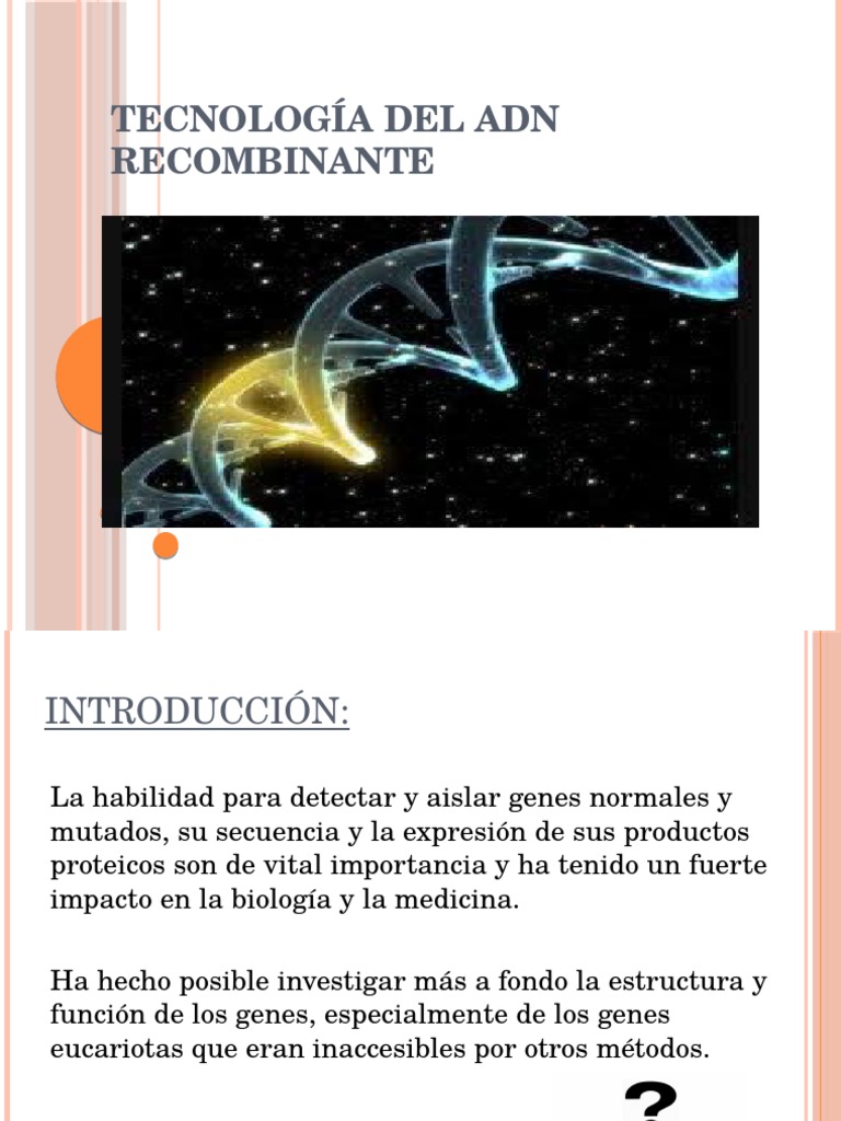 Tecnología Del ADN Recombinante | Plásmido | Adn