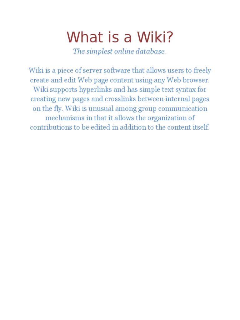Understanding Wiki Software Basics | PDF
