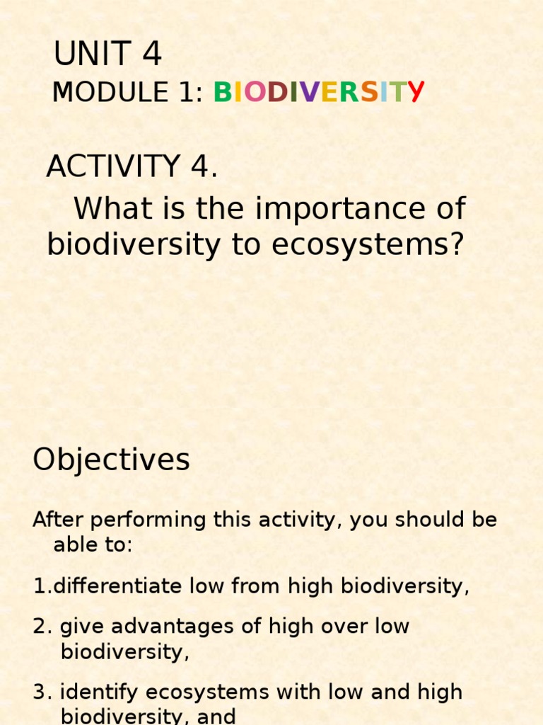 Biodiversity Activity 4 | PDF