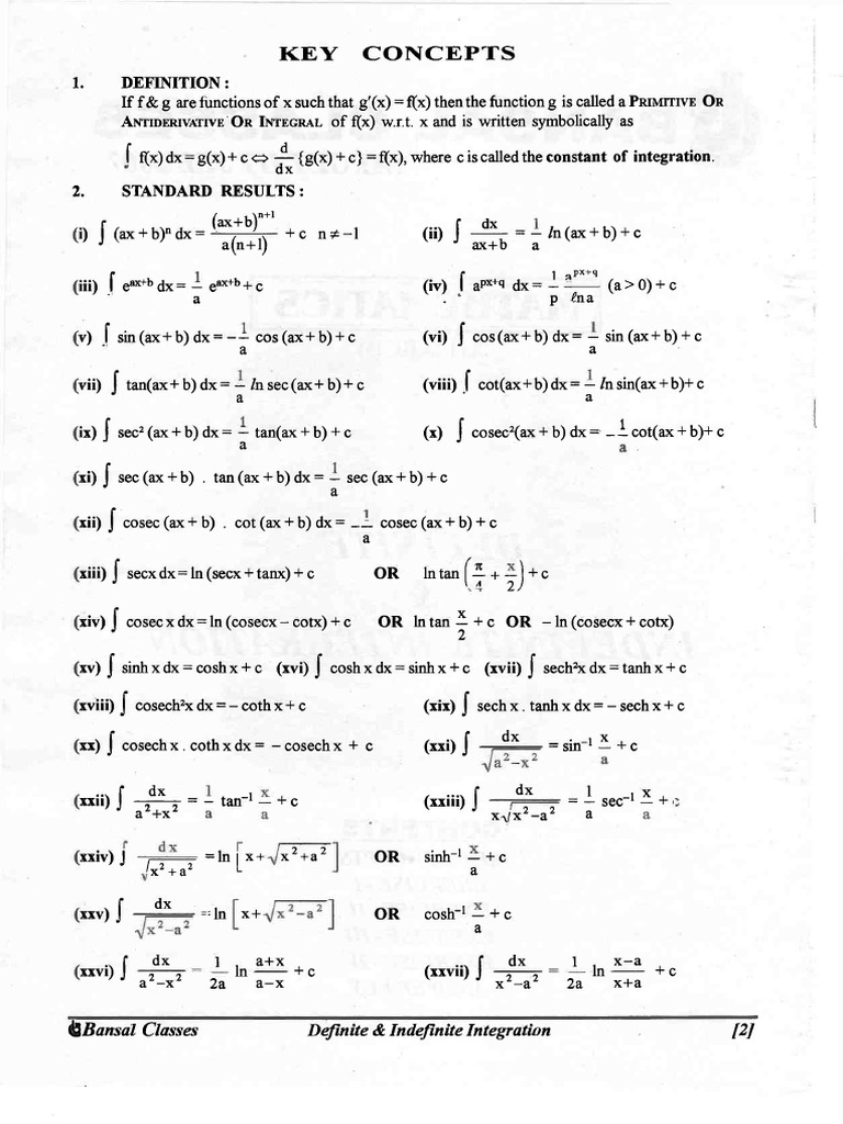 Definite and Indefinite Integration | PDF | Monotonic Function | Integral