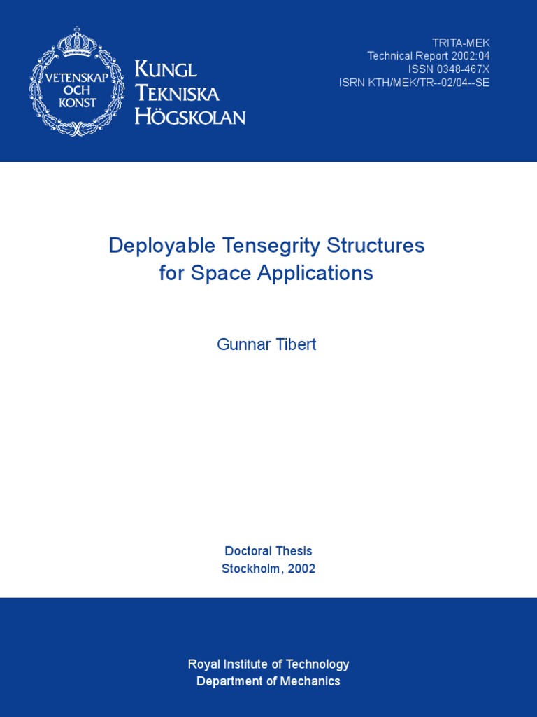 Deployable Tensegrity Structures for Space | PDF | European Space ...