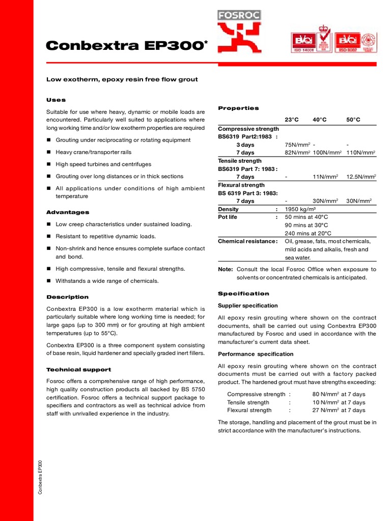 Conbextra Ep300 | PDF | Strength Of Materials | Concrete