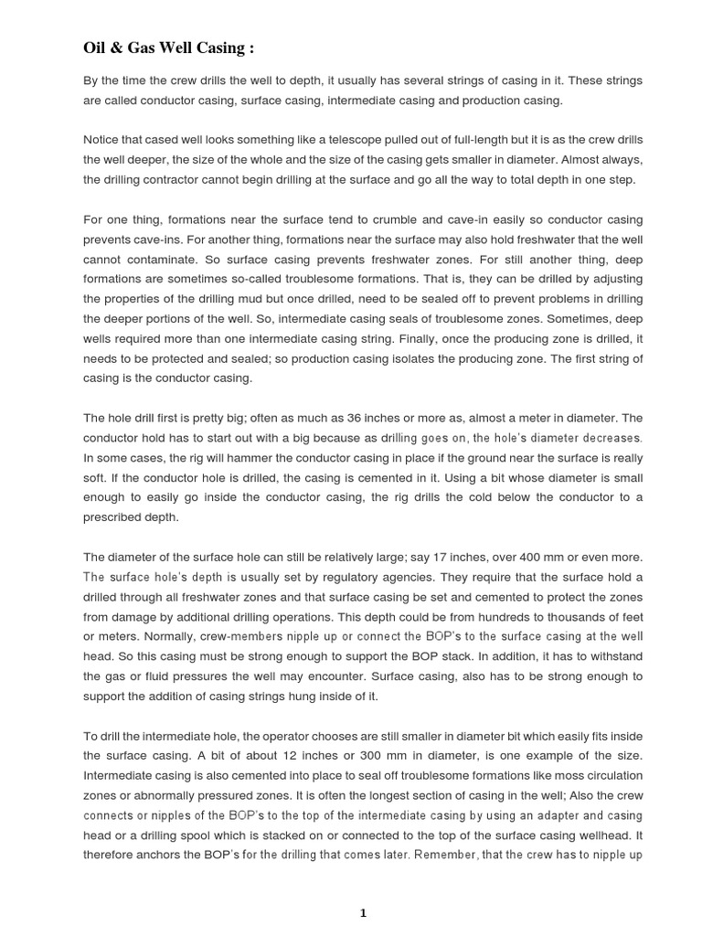 Oil Casing Design Pdf Pdf Casing Borehole Oil Well