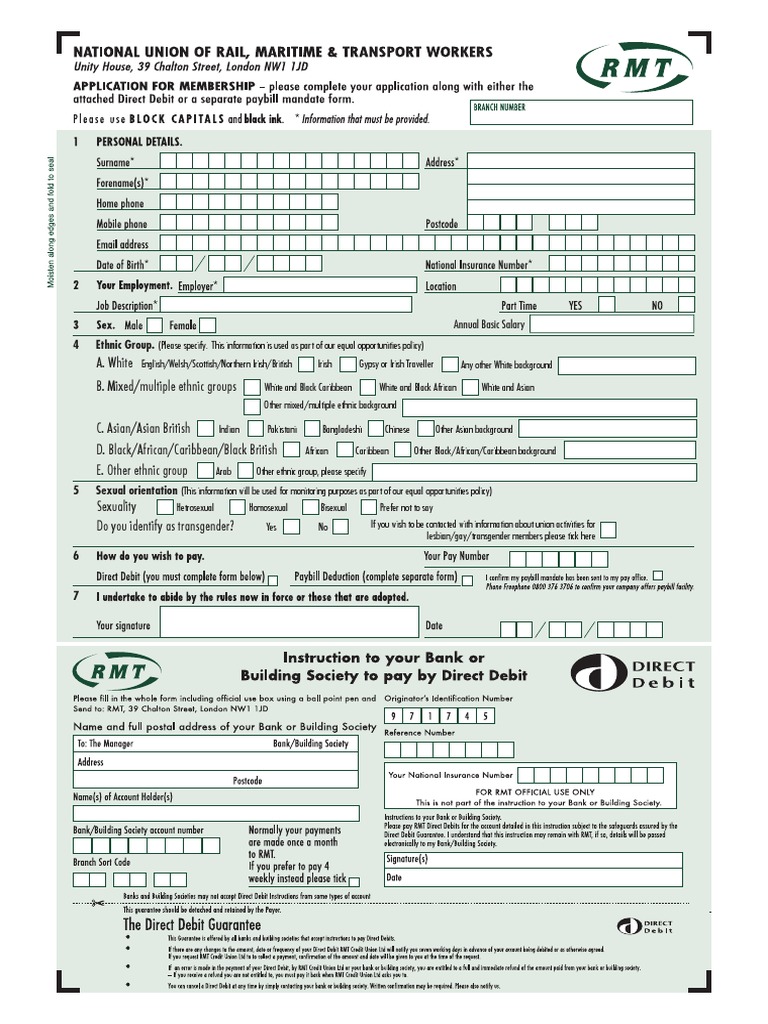 RMT Application Form | PDF | Multiracial Affairs | Equality Rights