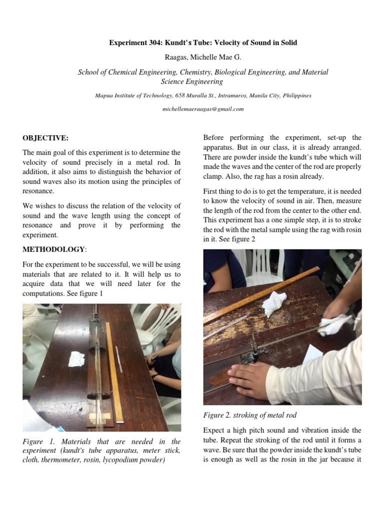 Experiment 304: Velocity of Sound in Metal Rod | PDF | Wavelength | Sound