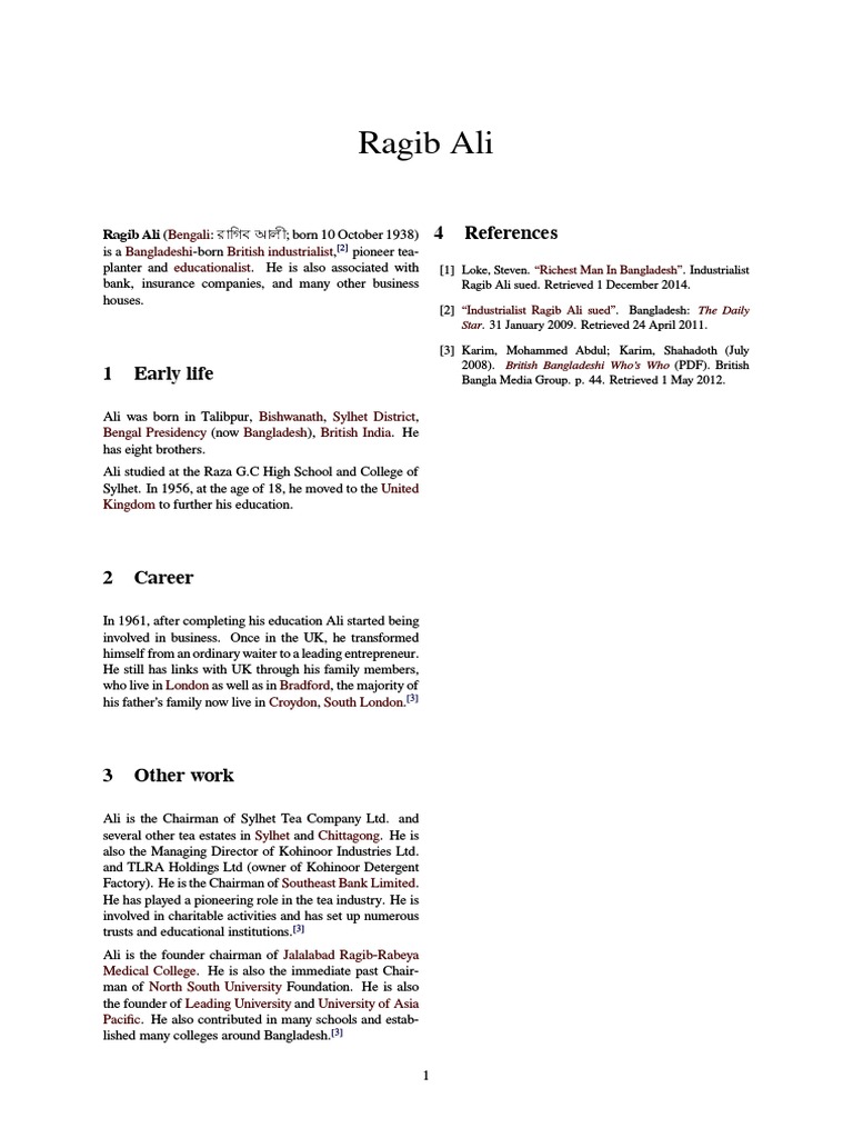 Ragib Ali | PDF | Bangladesh–United Kingdom Relations | South Asia