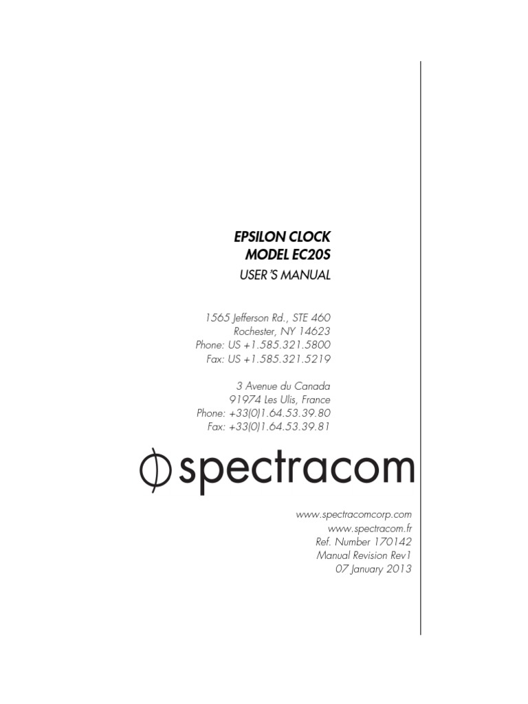 Manual Spectracom EC20S DO PDF | PDF | Electrical Engineering | Electronics