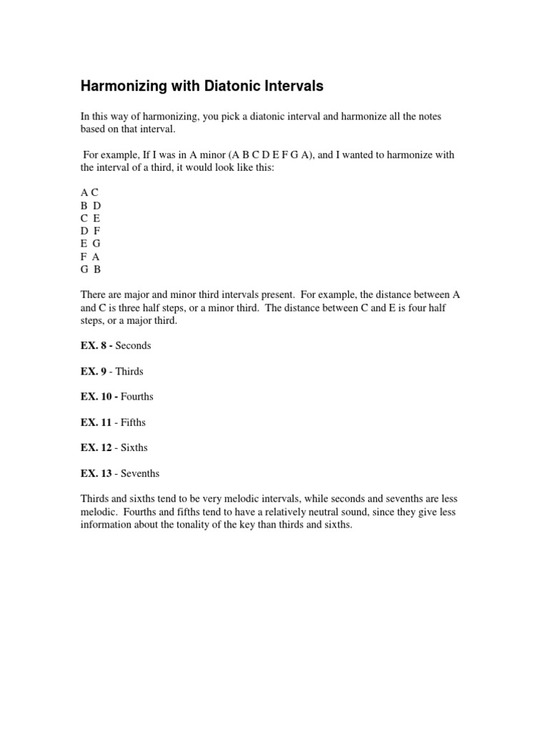 Harmonizing With Diatonic Intervals | PDF | Art