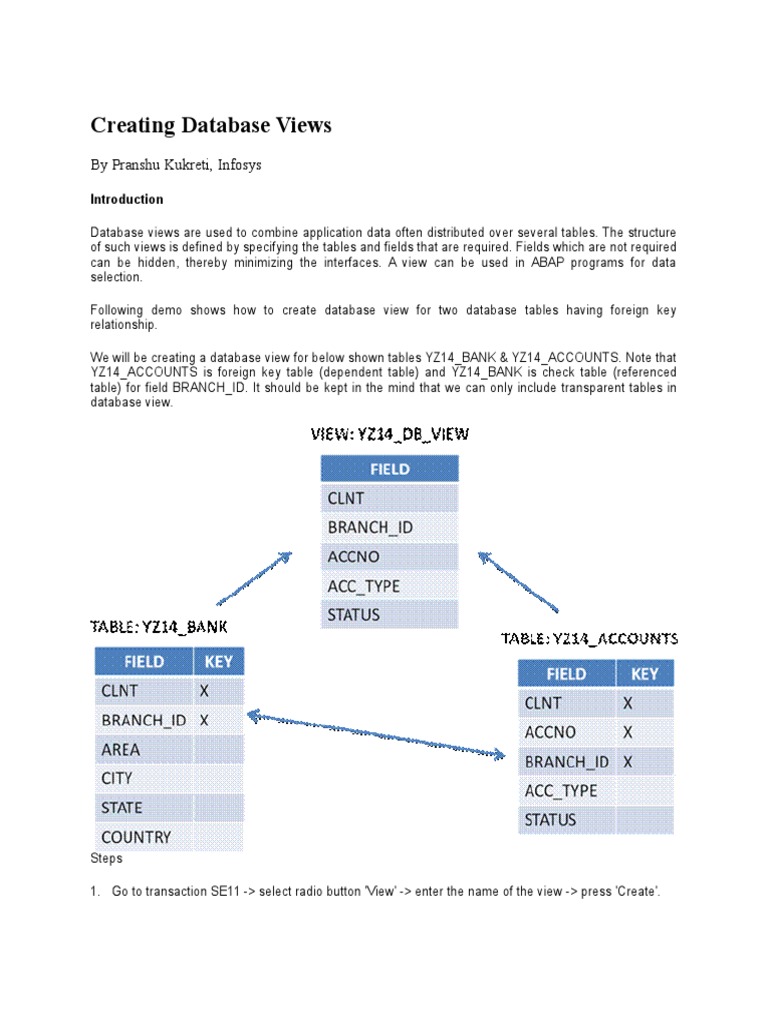 ABAP - Creating Database Views | Download Free PDF | Databases | Computer Engineering