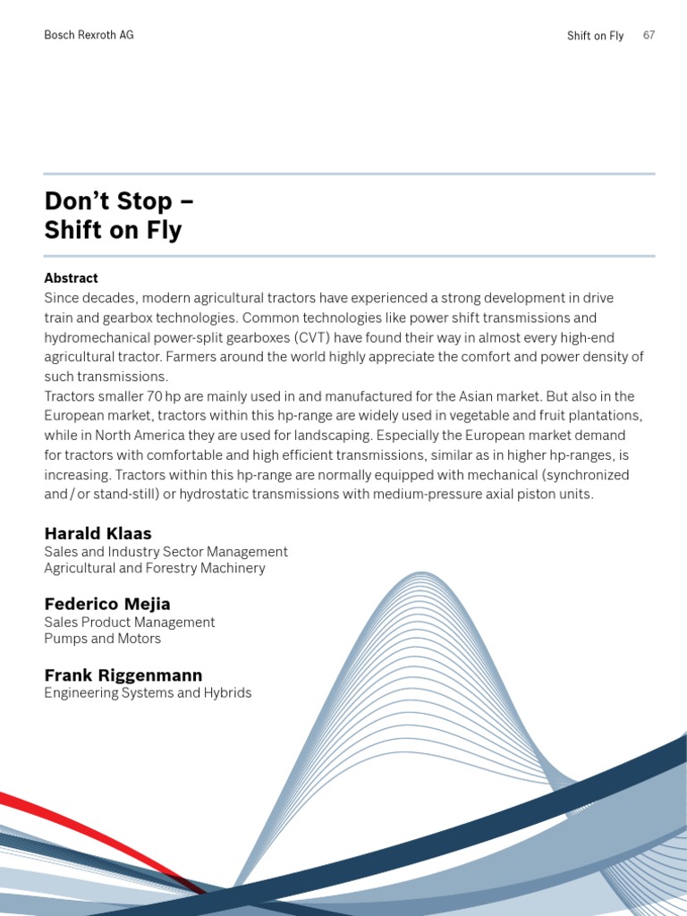 Rexroth - HST - Shift On Fly Gearbox | PDF | Transmission (Mechanics ...
