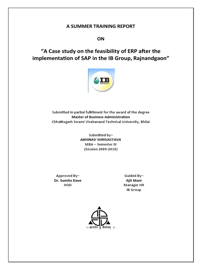 A Case Study On The Feasibility of ERP After The Implementation of SAP ...