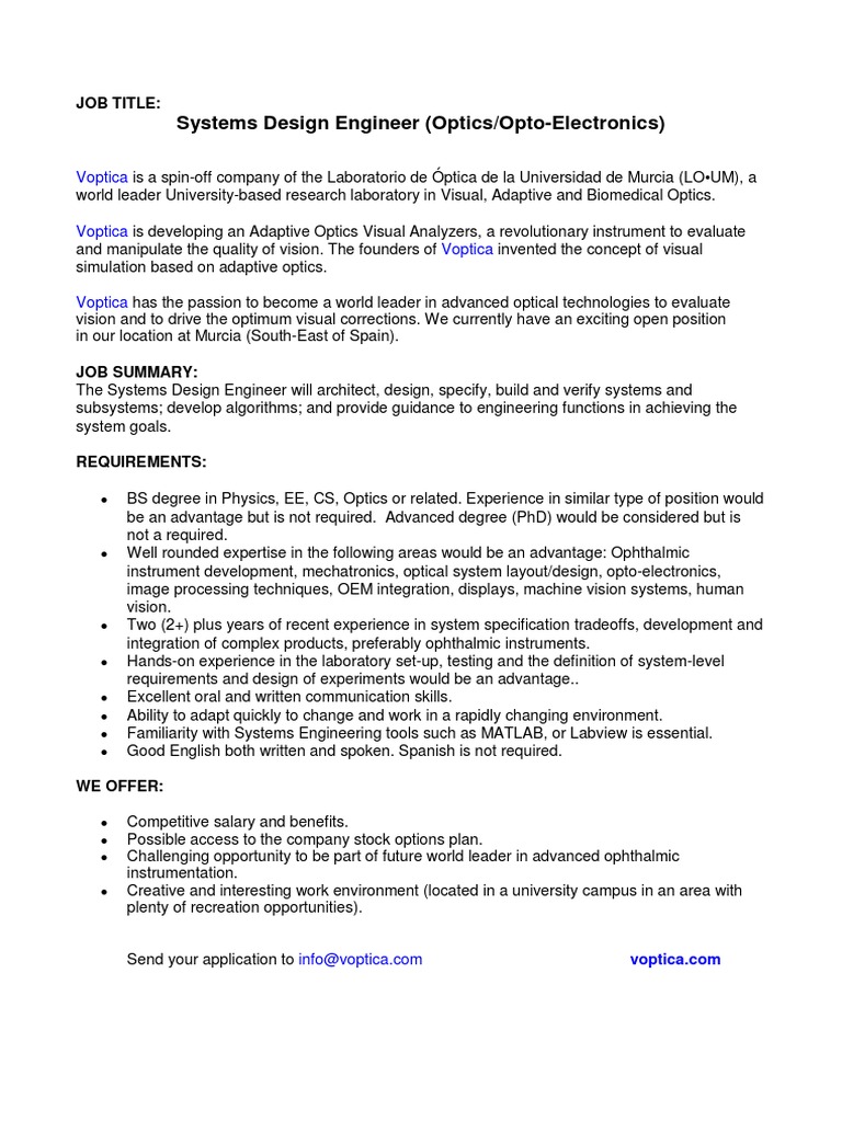System Design Engineer | PDF
