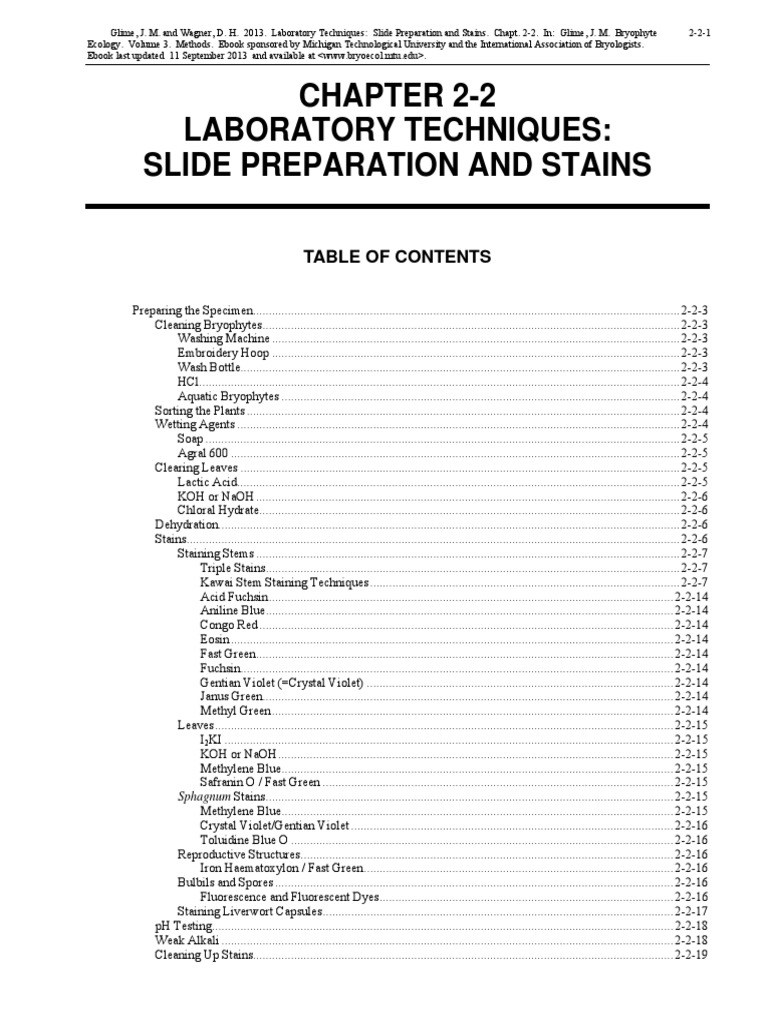 2-2laboratory Techniques Slide Preparation and Stains | PDF | Staining ...