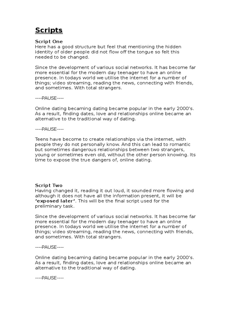 A2 Preliminary Task Script | PDF