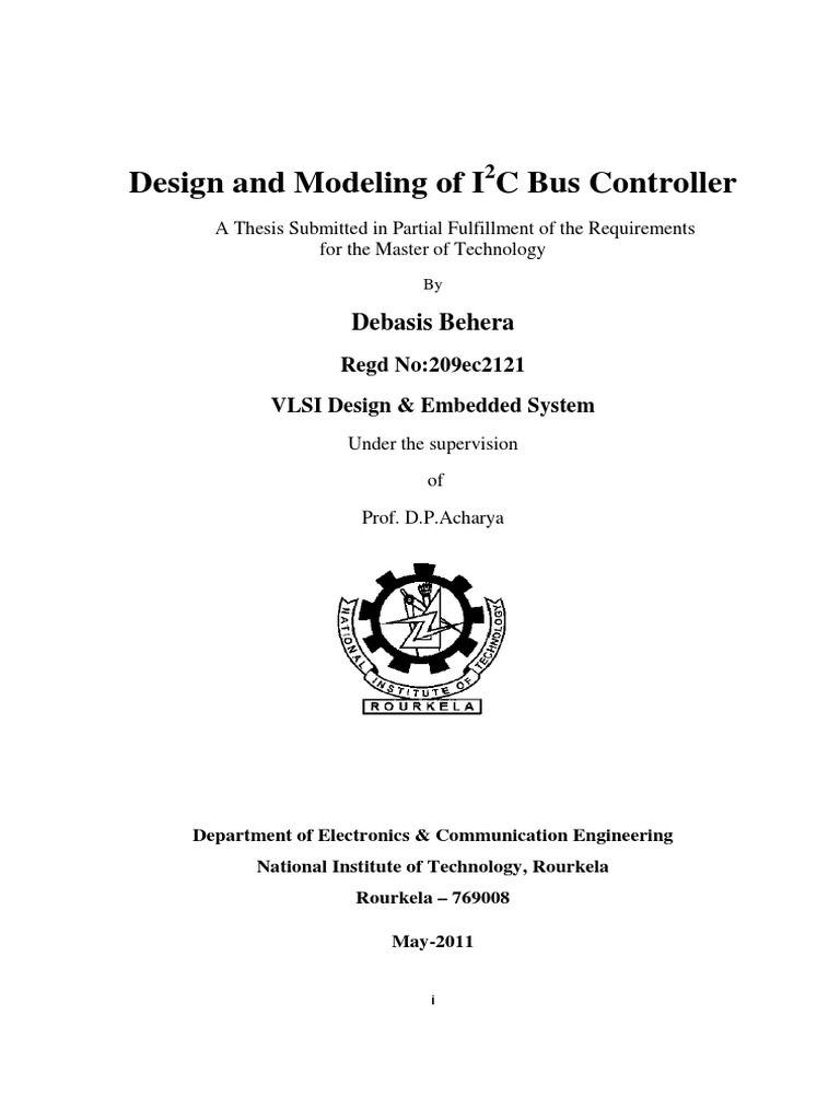 Design and Modeling of I2C Bus Controller | PDF | Hardware Description Language | Microcontroller