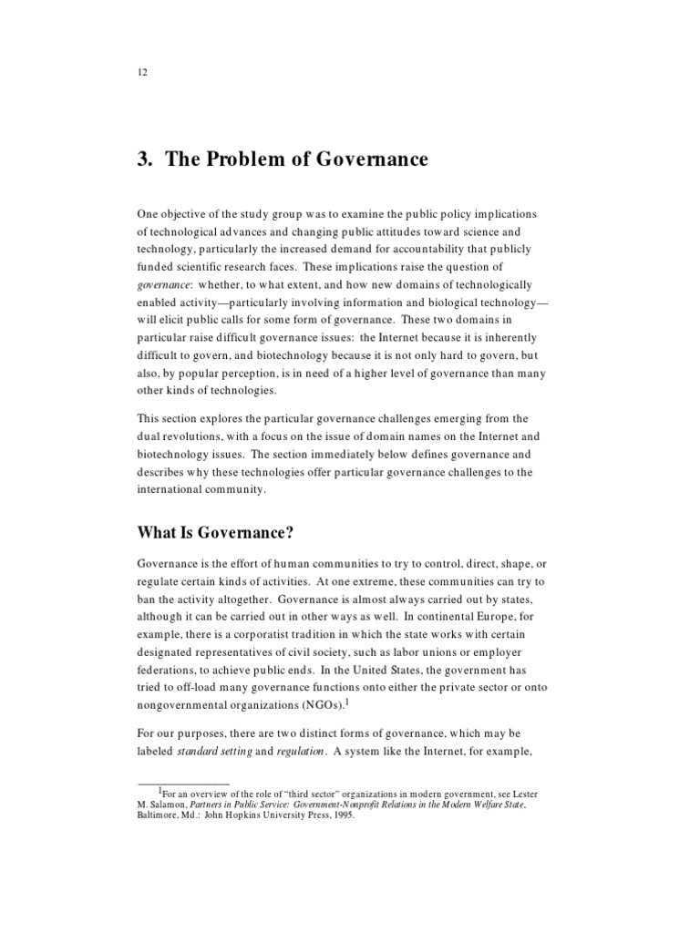 The Problem of Governance | PDF | Governance | Biotechnology