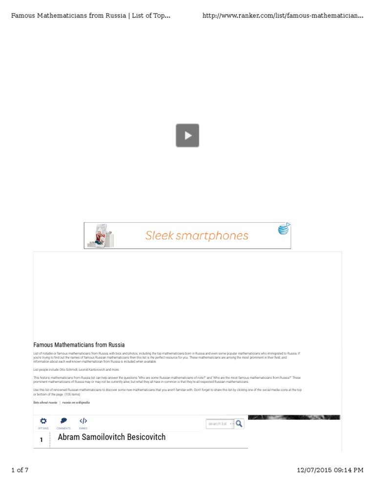 Famous Russian Mathematicians | PDF | Moscow | Russian People