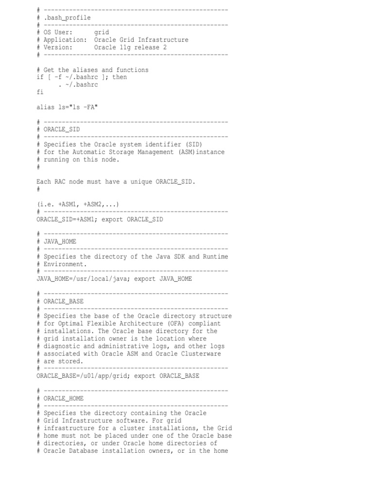 Bash Profile | PDF | Oracle Database | Library (Computing)