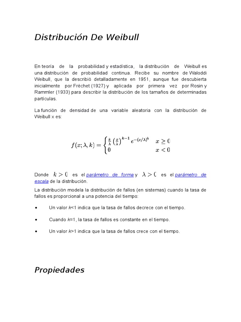 Distribución de Weibull | PDF | Teoría estadística | Teoría de probabilidad