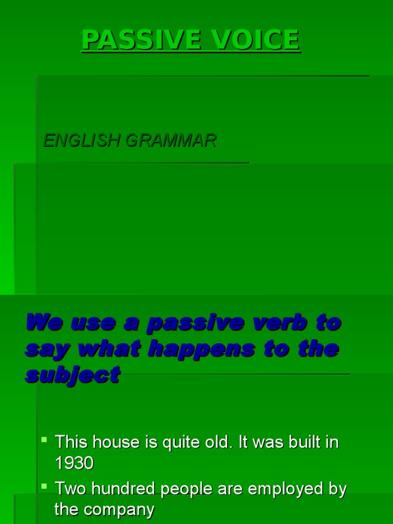 Active and Passive Voice | PDF | Perfect (Grammar) | Verb
