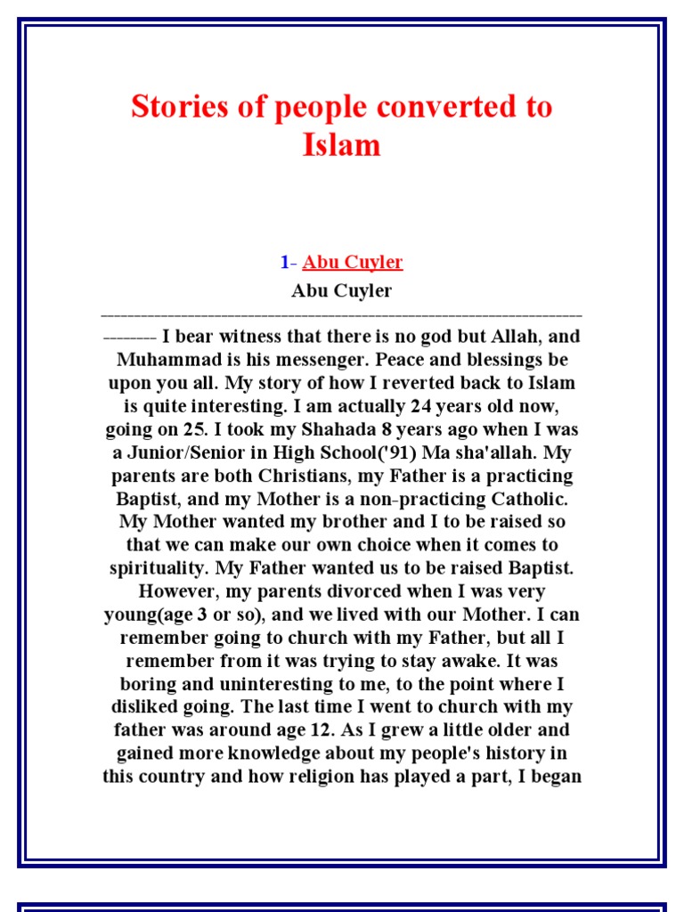 Stories of People Converted To Islam | PDF | Quran | Islam
