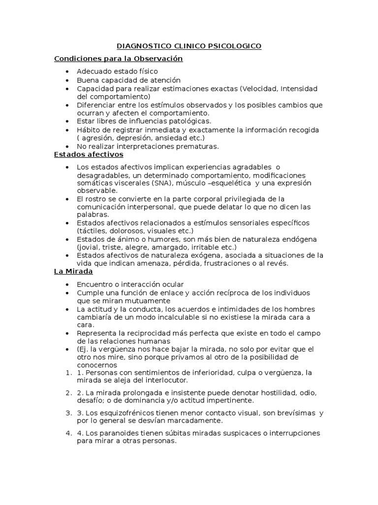Diagnostico Clinico Psicologico | PDF | Diagnostico medico | Sicología