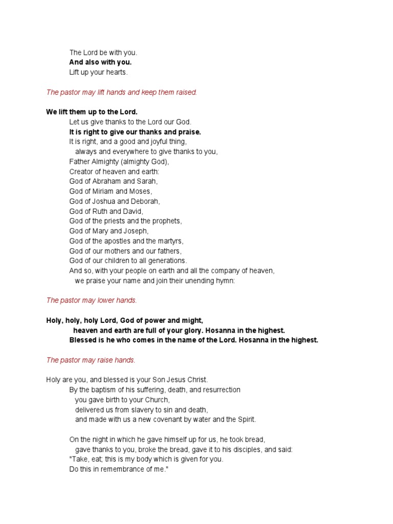 All Saints Communion Liturgy | PDF | Eucharist | Christian Belief And ...